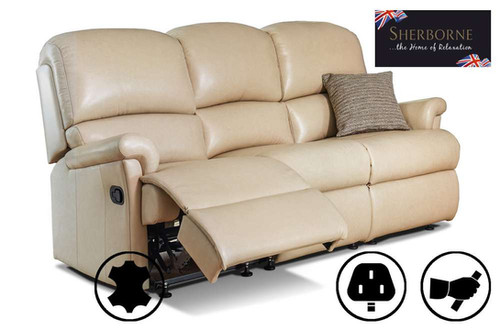 Sherborne Nevada Leather Small 3 Seater Recliner Sofa | Busbridge Furniture