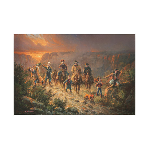 "Dang 'Ol Highwaymen" - Matte Canvas, Stretched, Wood-Mounted | Downcycled