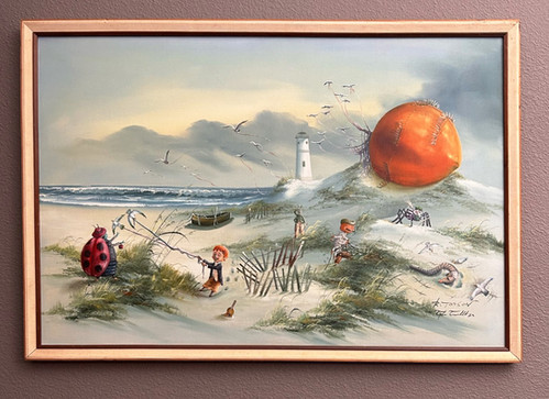 "Beached Peach" - Original Painting | Downcycled