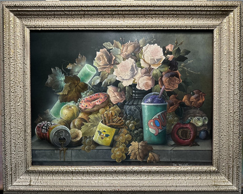 "Thank You, Come Again" Original Painting- In Frame | Downcycled