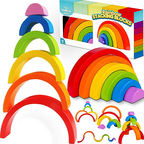 Rainbow Stacking Blocks | missmegansmakeroom