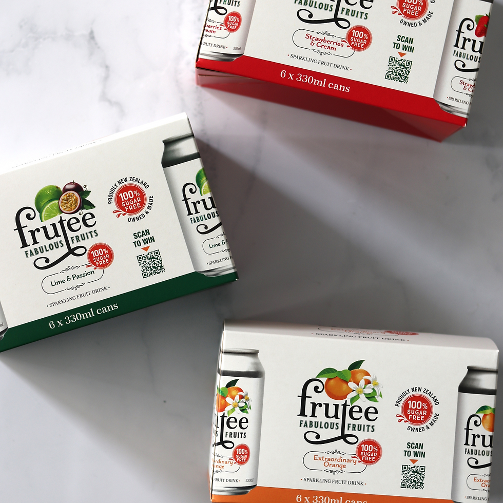 Frutee Sparkling Fruits - 4 x 6 Packs | Kiwi Beverages