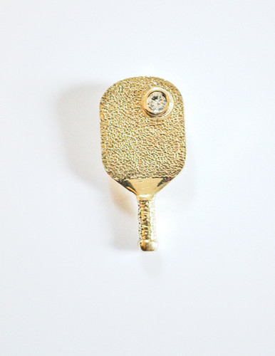 10K Gold Pickleballl paddle with 1/4CTDiamond | Pickleball Bling