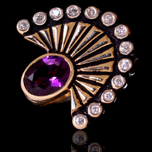 Erte 14K yellow gold La Mer ring, signed, limited edition (191 of 200 ...