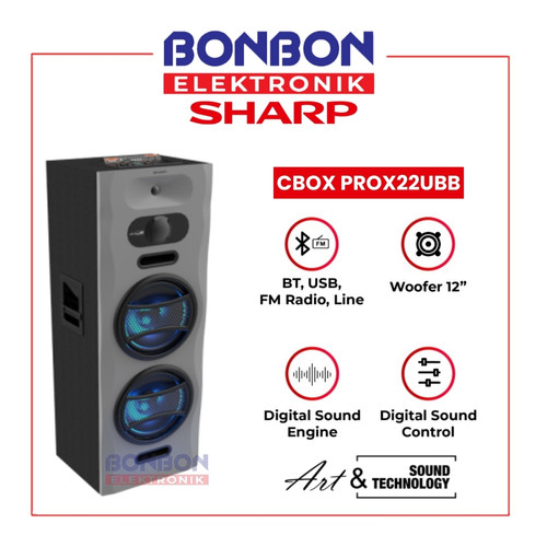 Sharp Active Speaker Bluetooth CBOX-PROX22UBB PRO X Series / 3 Way Speaker CBOXP | Bonbon Elektronik