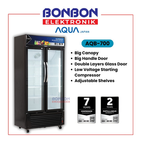 AQUA Showcase 2 Pintu AQB 700 / AQB-700 / AQB700 464L | Bonbon Elektronik