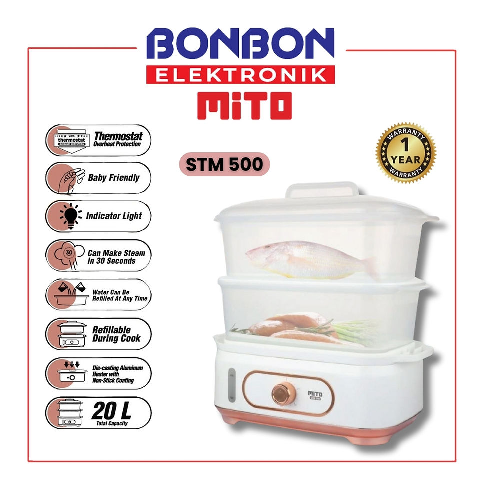 Mito Steamer Electric Food 2 Tier STM 500 / STM500 /STM-500 White Gold ...