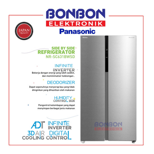Panasonic Kulkas Side by Side NR-SC631BWSD Infinite Inverter - Silver ...