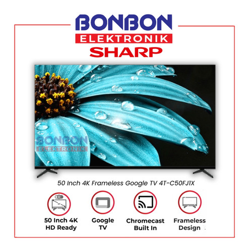 SHARP LED Smart TV 4TC50FJ1X 50 Inch - 4K UHD Frameless Google TV 4T ...