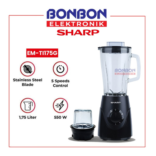 SHARP Blender EM-TI175G / EM TI175G Black with Dry Mill | Bonbon Elektronik