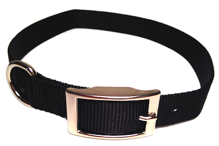 Nylon Dog Collar Metal Buckle - Black | www.embroidered-dogcollars.com