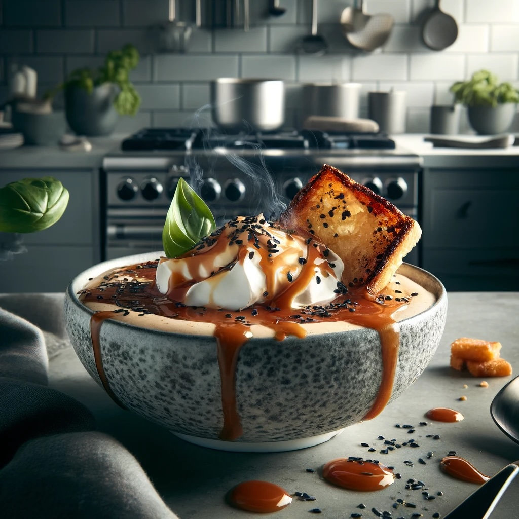 Flambeed Bourbon, Fish Sauce Caramel, Brioche and Brûléed Bananas ...