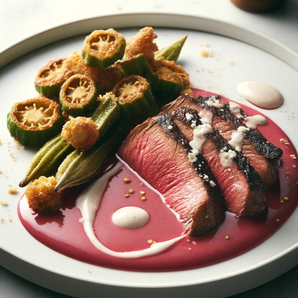 Grilled Flank Steak with Jus and Okra | MasterChef