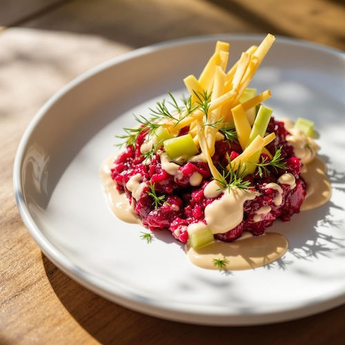 Beet Tahini Tartare with Pickled Apples | Recipe | Top Chef