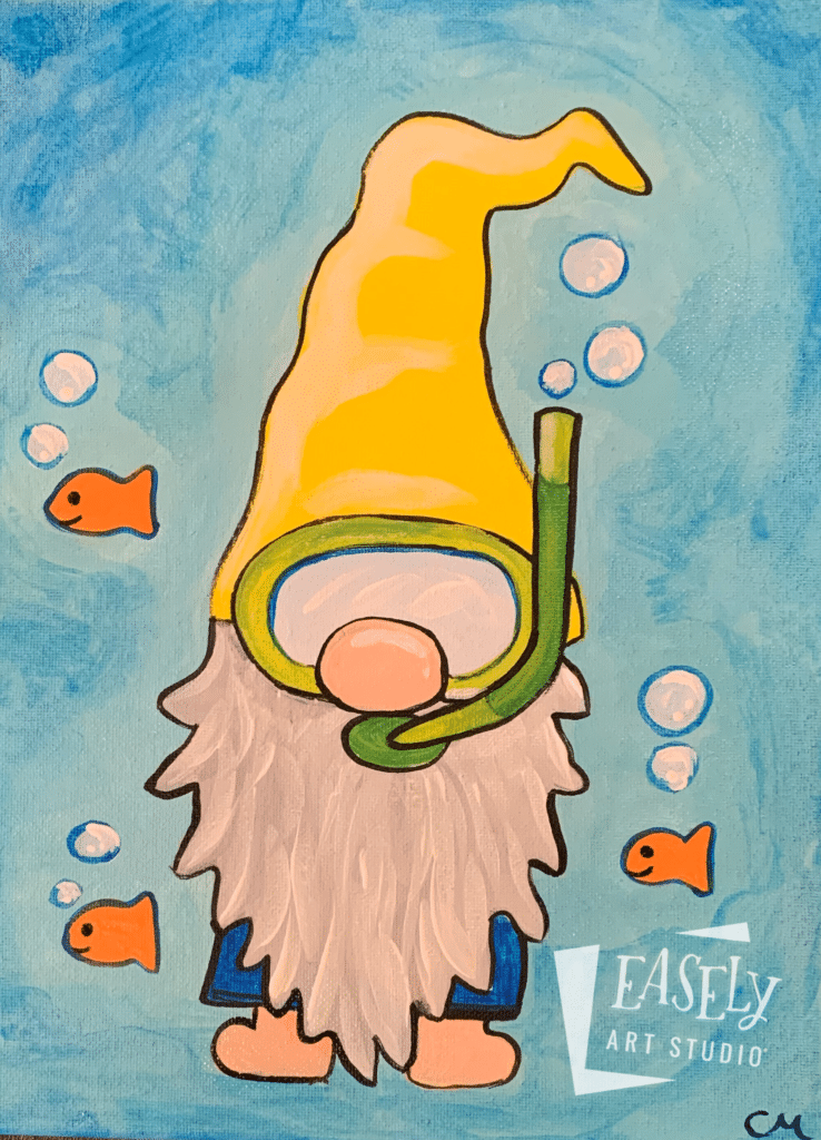 Creative Kids: "Gnome Swimming After Eating" | Easely Art Studio
