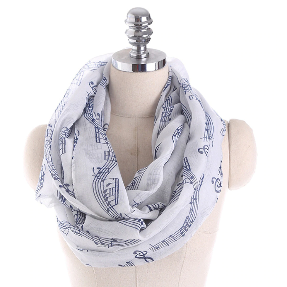 White and Blue Music Scarf | Zellerwear