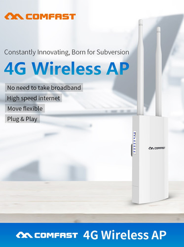COMFAST CF-E5 OpenWrt 300 Mbps WiFi 4G LTE Roteador CPE Ponto de Acesso ...
