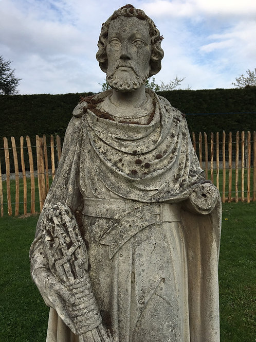 Saint Donatus Statue in stone circa 1880 - 117 cm high | hetverbodenbeeld
