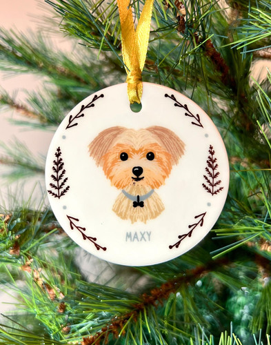 Colgante cerámico 'Perro Yorkshire 3-claro' | Francisca Reyes