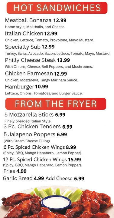Menu | Fiori's Pizza