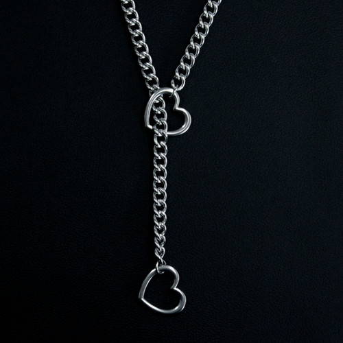 Heart Slip Chain - Stainless Steel | Black Peach