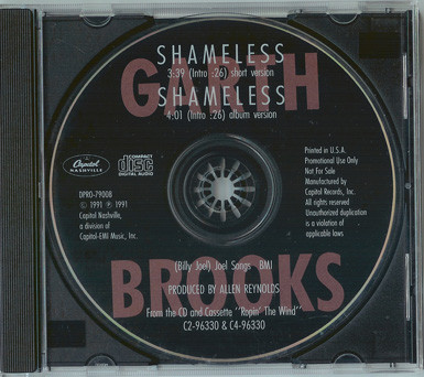 Shameless CD (1991, USA) | GarthBrooksCollector