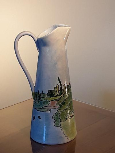 Slim jug with seascape | suzieceramics