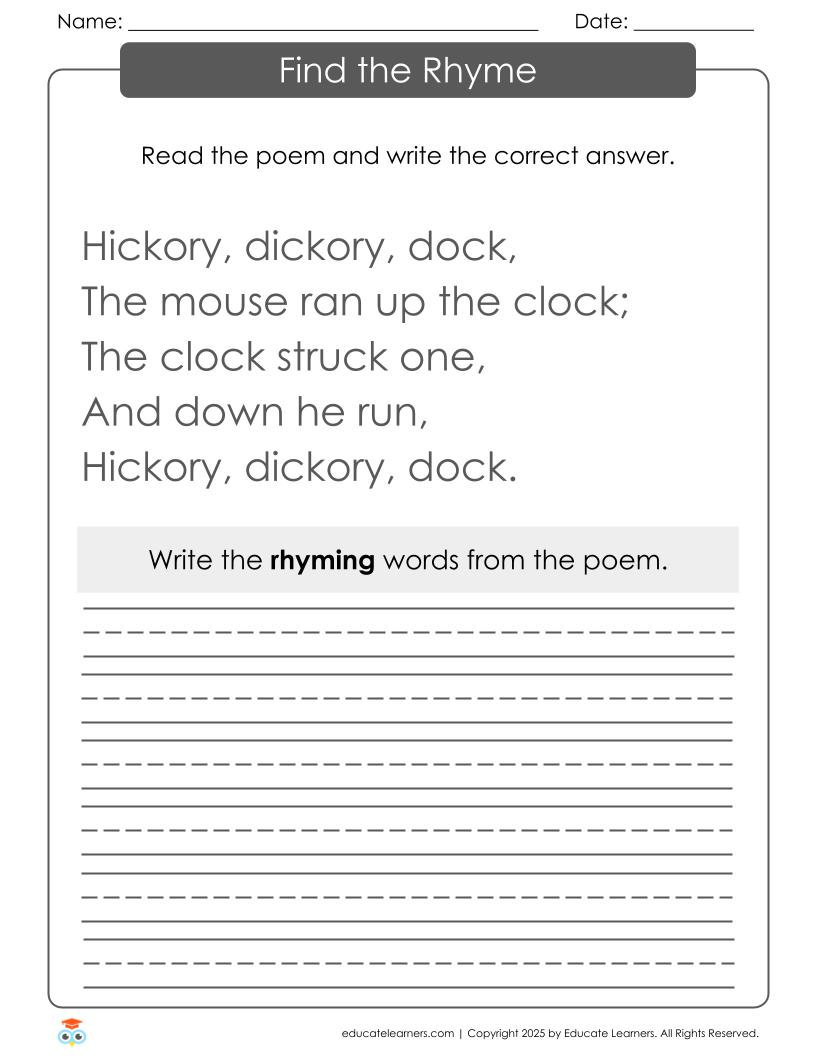 Find the Rhyme Hickory Dickory EL 502