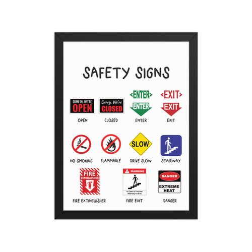 Safety Signs | Framed poster | Educate Learners