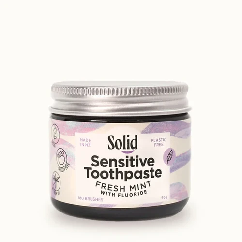 Solid - Sensitive Toothpaste in a Jar - Fresh Mint | Simply Eco
