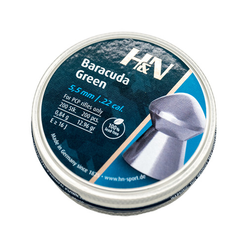 H&N Baracuda Green 5.5mm (.22) Lead-Free Pellets (x200) | Vector Air