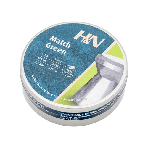 H&N Match Green 4.5mm (.177) Lead-Free Target Pellets (x500) | Vector Air