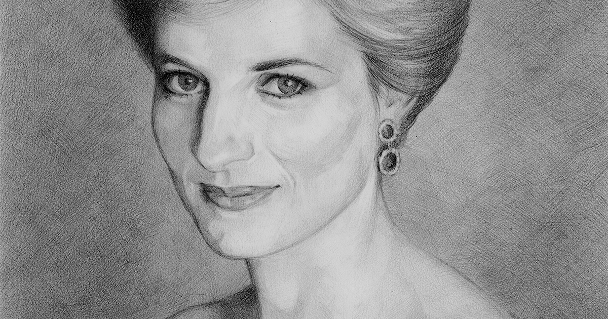 The Love – Graphite Portrait Drawing of Princess Diana | Evans Ink ...