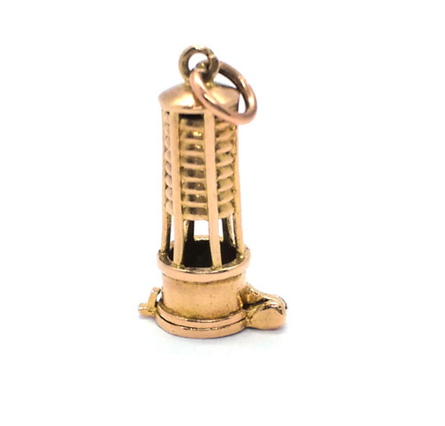 Vintage 9ct Gold Miner's Lamp Charm by CHIM, opens | Elizabeth Roy Charms