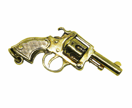 Vintage 9ct Gold Revolver Handgun Charm, articulated | Elizabeth Roy Charms