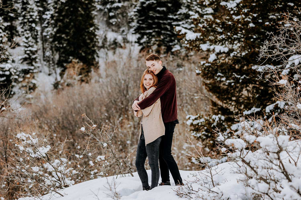 Audrey & Elliot's Winter Aspen Grove Engagement