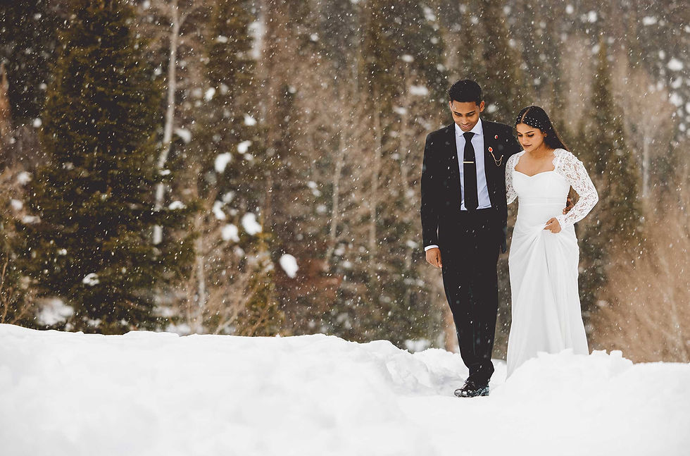 Embracing Winter's Beauty: Irish & Suvarna's Jordan Pines Bride and ...