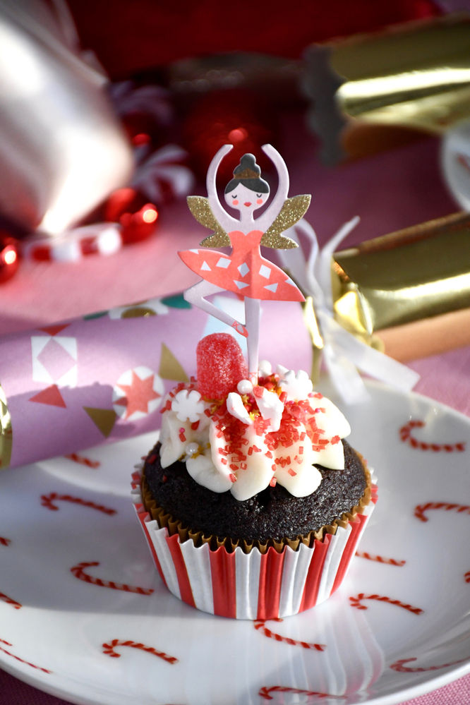 Nutcracker inspired peppermint land of sweets dessert tablescape