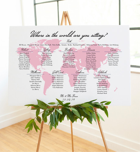 Travel theme seating plan | Paper Adventure Co