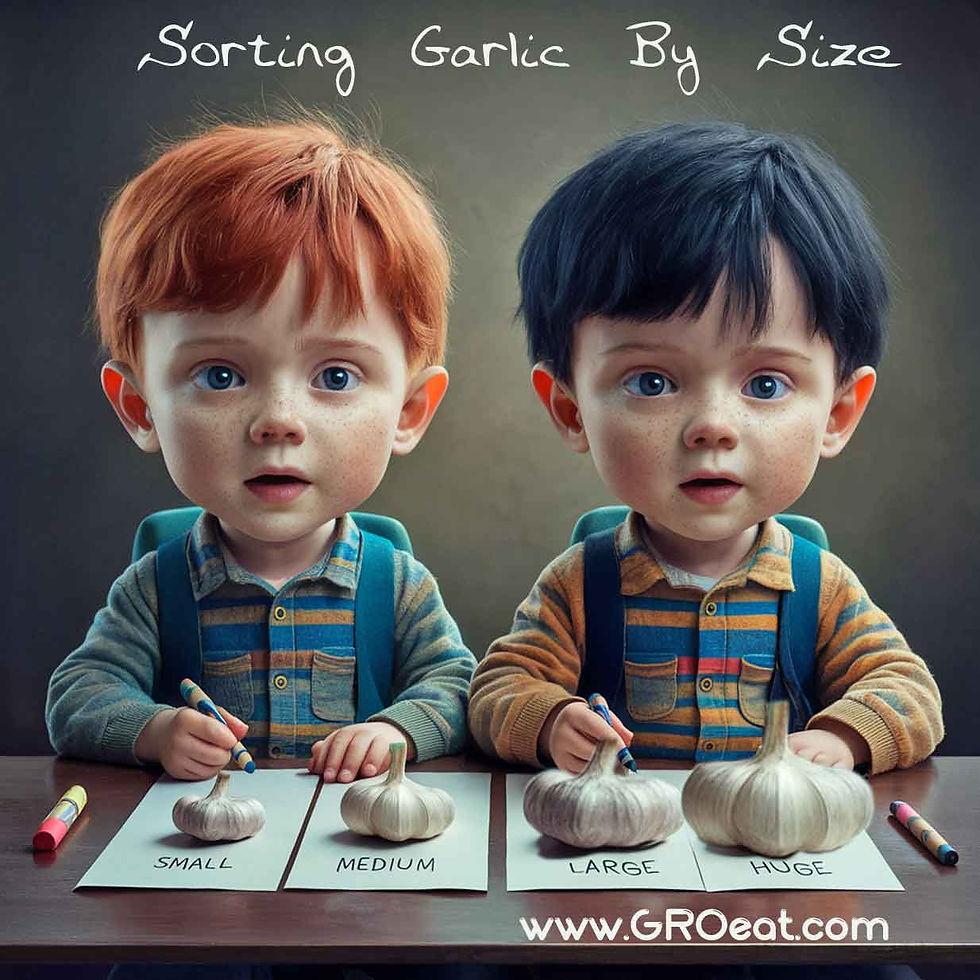 Sorting Hardneck Garlic. Size Matters!