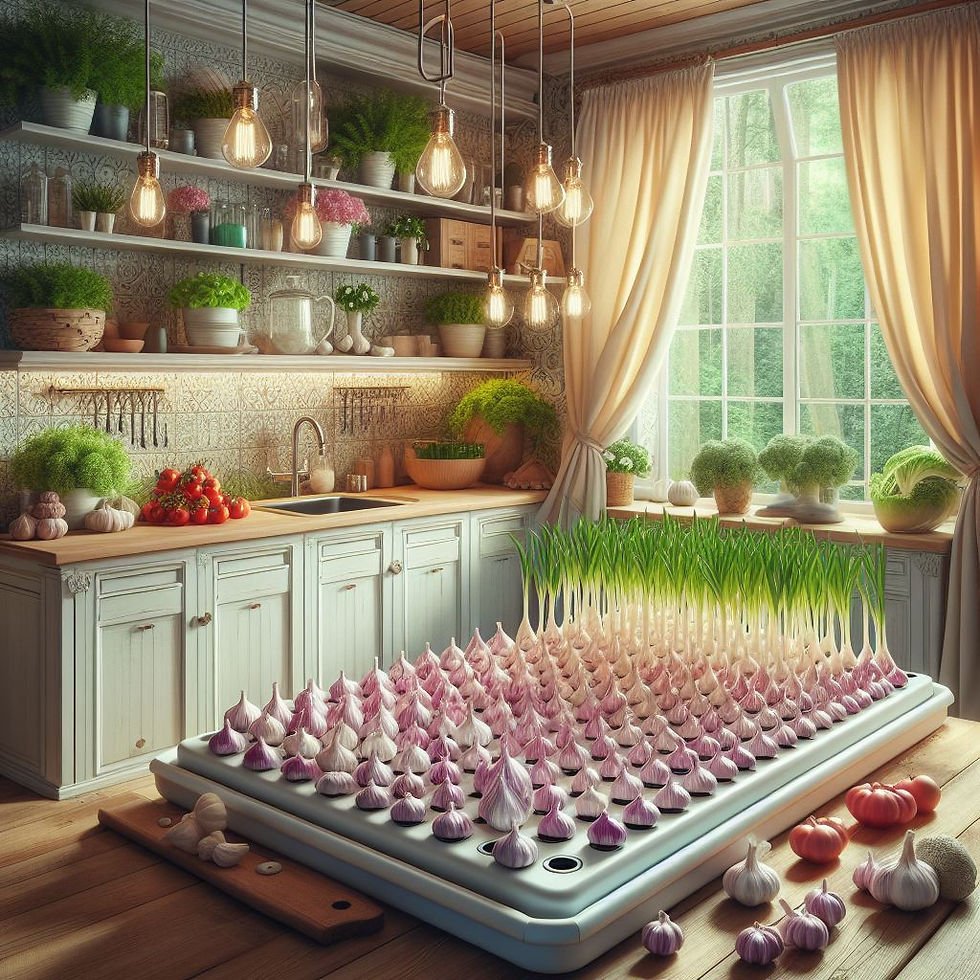 Growing Garlic in Water. Hydroponic Garlic