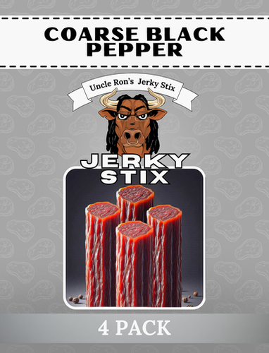 Beef Stix (Coarse Black Pepper) 4 pack | Uncle Ron’s Beef Jerky