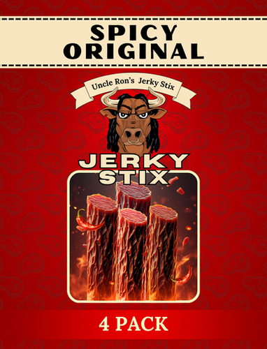 Spicy Original Beef Stix 4 Pack | Uncle Ron’s Beef Jerky
