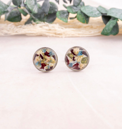 Flower Memorial Circle Cufflinks | My Memories In Bloom