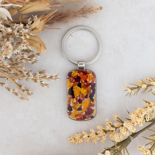 Wooden Rectangle Keychain | My Memories In Bloom
