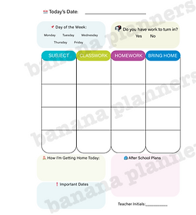 The Best Elementary ADHD & Homework Planners | Banana Planners
