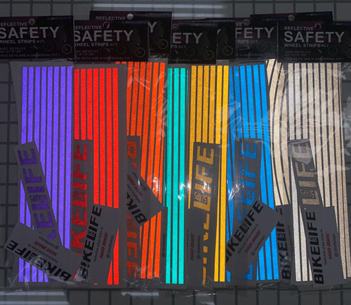 Reflective Safety Wheel Strips | BIKELIFESLAPS.COM