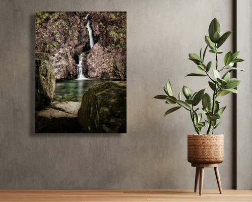 Waterfall at Craflwyn nature reserve | Clover canvas prints