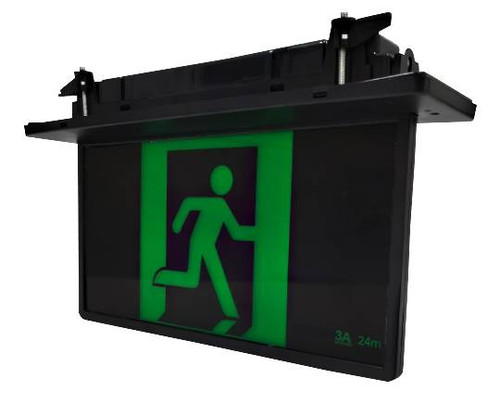 SEMI-RECESSED BLADE EXIT LIGHT (2002BK) | Everglow Lighting