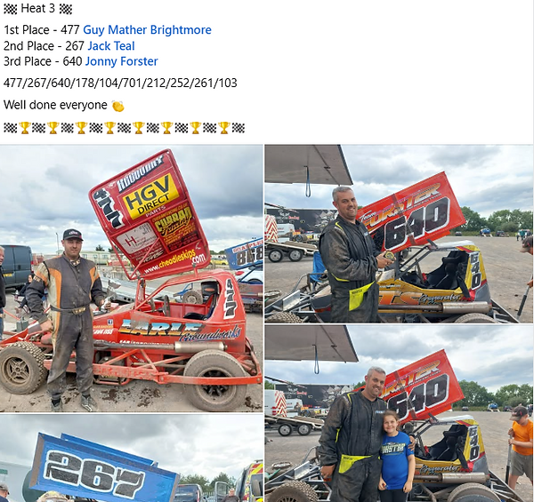 Brampton results - 13 July 2025 | Outlaw Oval Racing